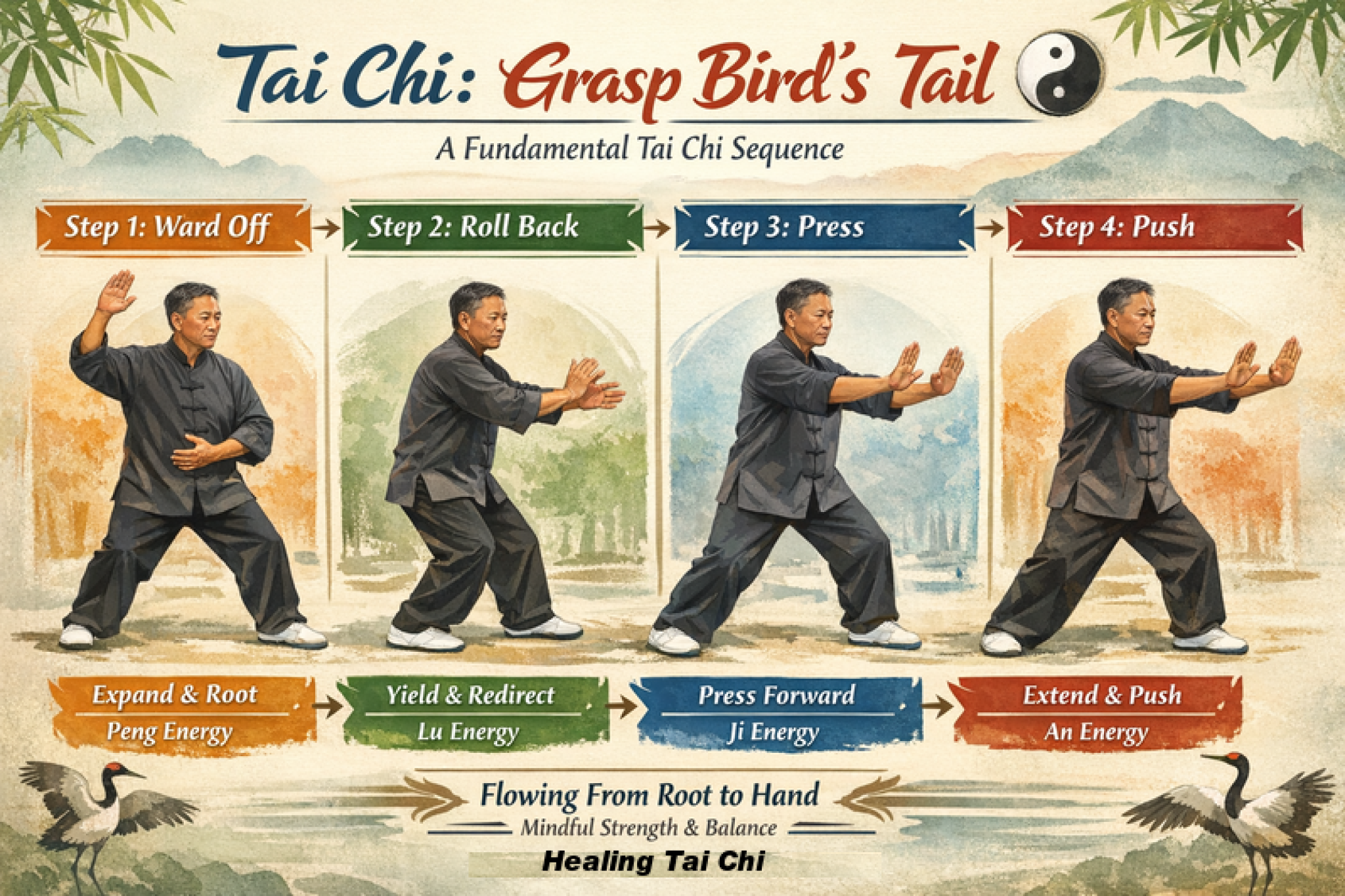Compare Tai Chi “Grasp Bird’s Tail” vs. the Push-Up